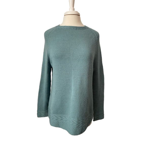 Sweaters | Cottagecore Handmade Spearmint Blue Crew Neck Cozy Winter ...
